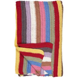 IB Laursen Gestreiftes Plaid geh&auml;kelt aus Baumwolle 170 x 130 cm