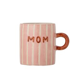 Bloomingville Cherish Becher MOM Rose aus Steingut &ndash; Handbemaltes Unikat Rose - &Oslash; 8 x H 9 cm, 325 ml skandinavische Deko Online Shop