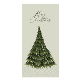 Chic Antique Servietten mit Weihnachtsbaum L20/B10 cm, gr&uuml;n