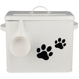 IB Laursen Metall-Box mit Deckel f&uuml;r Hundefutter + Messbecher 32 x 15.3 x 27 cm