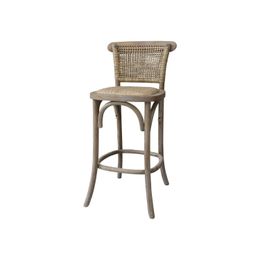 Chic Antique Franz&ouml;sischer Barhocker mit Sitz und R&uuml;ckenlehne 43,5 x 51,5 x 103 cm, natur