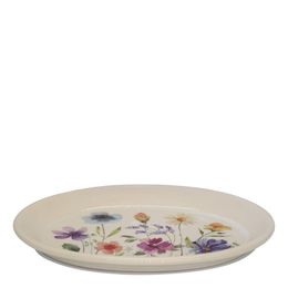 Chic Antique Fleurville Tablett &ndash; Romantisches Keramiktablett im Landhausstil &Oslash; 25 cm, H&ouml;he 2,5 cm skandinavische Deko Online Shop