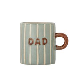 Bloomingville Cherish Becher DAD aus Steingut, Blau &ndash; Handbemalt Blau - &Oslash; 8 x H 9 cm, 325 ml skandinavische Deko Online Shop