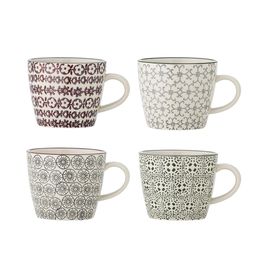 Bloomingville Karine Becher Set, Bunt, Steingut, 380 ml &Oslash; 9,5 x H 8 cm, 380 ml skandinavische Deko Online Shop