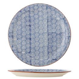 Bloomingville Karine Servierplatte &Oslash; 35 cm aus blauem Steingut Blau - &Oslash; 35 cm, H&ouml;he 3 cm