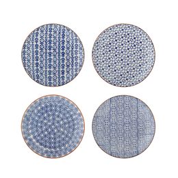 Bloomingville Karine Dessert-Teller-Set, Blau &ndash; &Oslash; 20 cm &Oslash; 20 cm, H 2,5 cm skandinavische Deko Online Shop