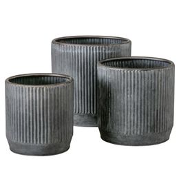 Boltze Metall &Uuml;bertopf Bionda, 3er Set &Oslash; 19/22/16, H&ouml;he 19/22/17 cm