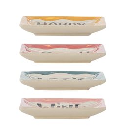 Bloomingville Soline Teller 4er-Set Bunt - 13 x 13 x 2 cm skandinavische Deko Online Shop