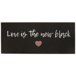 IB Laursen Metallschild Love is the new black L30,5 x H13cm, schwarz skandinavische Deko Online Shop