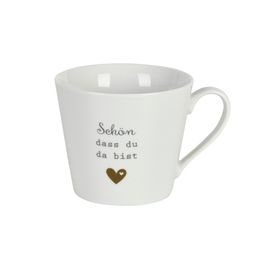 Krasilnikoff Happy Cup Tasse mit Henkel, Sch&ouml;n dass du da bist &Oslash; 10, H&ouml;he 9 cm skandinavische Deko Online Shop