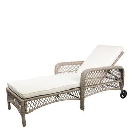 Chic Antique Liegestuhl mit R&auml;dern &ndash; Geflochten, Landhausstil 185 x 80 x 55 cm skandinavische Deko Online Shop