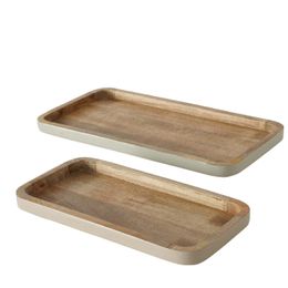 Boltze Tablett Paimio 2teilig L40-50/B20-25/H3 cm, natur skandinavische Deko Online Shop