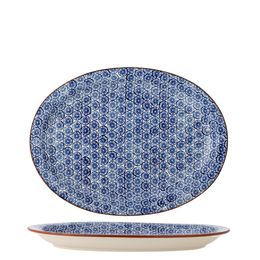 Bloomingville Karine Servierplatte Steingut, Blau L35xB25,5xH3 cm skandinavische Deko Online Shop