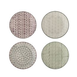 Bloomingville Karine Dessert Teller 4er-Set, Bunt, Steingut &Oslash; 20 cm, H 2,5 cm, 4er-Set skandinavische Deko Online Shop