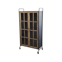 Chic Antique Schrank auf R&auml;dern H162/L85/B37 cm, antik schwarz skandinavische Deko Online Shop