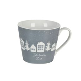 Krasilnikoff Happy Cup Tasse, Gl&uuml;hwein Zeit &Oslash; 10, H&ouml;he 9 cm