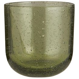 IB Laursen Trinkglas Vercelli gr&uuml;n mit Bl&auml;schen H&ouml;he 8.5, &Oslash; 8 cm