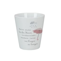 Krasilnikoff Happy Mug, Warte nicht bis der Sturm vor&uuml;berzieht 330 ml, &Oslash; 8.8, H&ouml;he 10 cm
