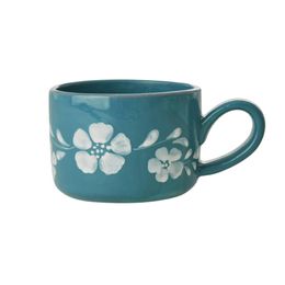 Rice Keramik Cappuccino Tasse Handgemalt 200 ml, &Oslash; 9 cm skandinavische Deko Online Shop