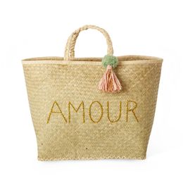 Rice Raffia Tasche AMOUR L:32 cm, B:35 cm, H:22 cm