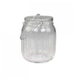 Chic Antique Teelichthalter mit Rillen und Henkel H6/D5,5 cm, klar skandinavische Deko Online Shop