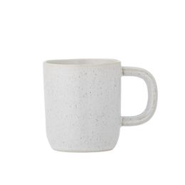 Bloomingville Becher aus Steingut Addison &Oslash; 8xH9 cm, 250 ml, Wei&szlig; skandinavische Deko Online Shop