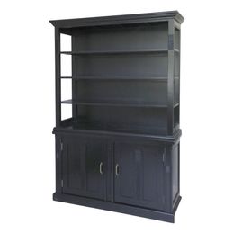 Chic Antique Marseille Vitrinenschrank mit 2 T&uuml;ren, 4 Ablagen H&ouml;he 196 cm