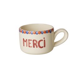 Rice Keramik Cappuccino Cup MERCI &Oslash; 9 cm, H&ouml;he 6 cm