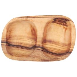IB Laursen Schale f&uuml;r Salz und Pfeffer mini Olivenholz 8.5 x 5.3 x 2.1 cm