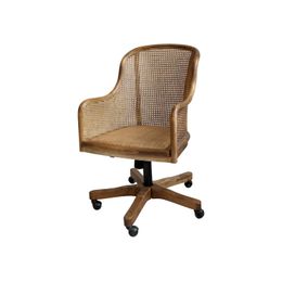 Chic Antique Altfranz&ouml;sischer B&uuml;rostuhl mit Rattan 92 x 62 x 62 cm, natur skandinavische Deko Online Shop