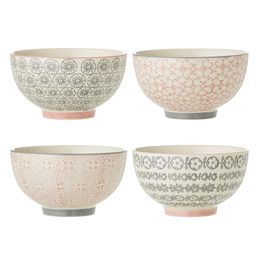 Bloomingville C&eacute;cile Schale, Rose, Steingut 4er-Set &Oslash; 13,5 x H 7,5 cm, 4er-Set