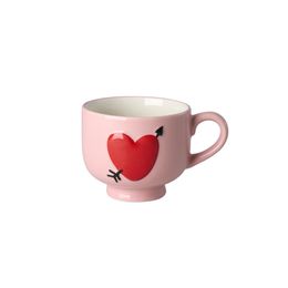 Rice Keramik Becher Tasse Embossed Heart Pink - 250 ml &Oslash; 9 cm, H&ouml;he 8 cm