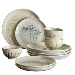 Bloomingville Geschirr-Set Bea, Steingut 12-teilig skandinavische Deko Online Shop