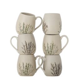 Bloomingville Bea Gro&szlig;e Becher Multipack aus Steingut &Oslash; 10xH10,5 cm, 6er