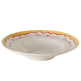 Boltze Pasta Teller More Rot, Cremewei&szlig; / H 5,50 cm, &Oslash; 27,5 cm skandinavische Deko Online Shop