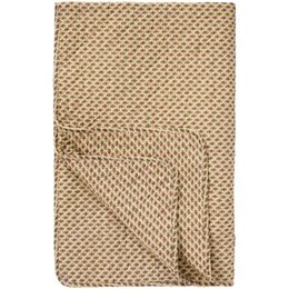 IB Laursen Quilt Blockmuster Beige &ndash; Hygge Tagesdecke 180 x 130 cm