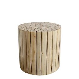 Chic Antique Hocker aus Eukalyptusholz H&ouml;he 40, &empty; 40 cm