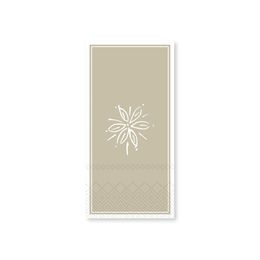 Chic Antique L&auml;ngliche Serviette mit Blumenmotiv L20/B10 cm, latte