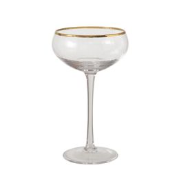 Boltze Sektglas Sofia flach, mit Goldrand 17 cm, &Oslash; 10 cm, 200 ml