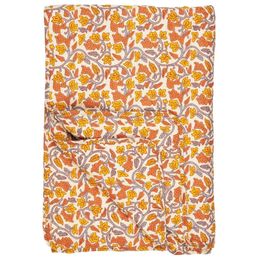 IB Laursen Quilt mit gelben und orangefarbenen Weinreben 180 x 130 cm