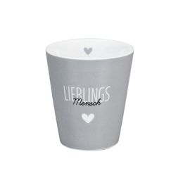Krasilnikoff Happy Mug Lieblings Mensch, grau 330 ml