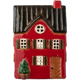 IB Laursen Teelichthaus Stillenat mit Gr&uuml;nen Fensterl&auml;den 12,3 x 9 x 18,5 cm