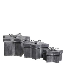 Chic Antique Winterliches Geschenkbox 3er-Set mit Schleife H18/&Oslash; 29 cm, Antique zink skandinavische Deko Online Shop