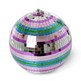 Rice Disco Kugel mit Funky Streifen &ndash; Gro&szlig; & Farbenfroh &Oslash; 25 cm, mehrfarbig