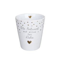 Krasilnikoff Happy Mug Becher Die Antwort auf alles ist Liebe 330 ml skandinavische Deko Online Shop