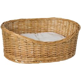 IB Laursen Hundekorb aus Weide mit Kissen Natur - L 55 x B 40 x H 21 cm skandinavische Deko Online Shop