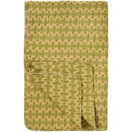IB Laursen Quilt Flora mit Gr&uuml;nem Muster 180 x 13 cm skandinavische Deko Online Shop