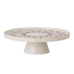 Bloomingville Kuchenplatte Jolly mit Fu&szlig; und Muster &Oslash;26 x H7 cm skandinavische Deko Online Shop