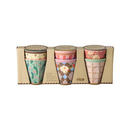 Rice Medium Melamin Becher 6er gemustert All you need... 250 ml skandinavische Deko Online Shop
