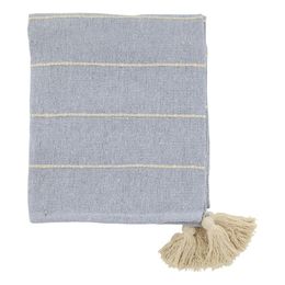 Chic Antique Aix Plaid aus Baumwolle und Garn&uuml;berschuss 150 x 130 cm, sky blue